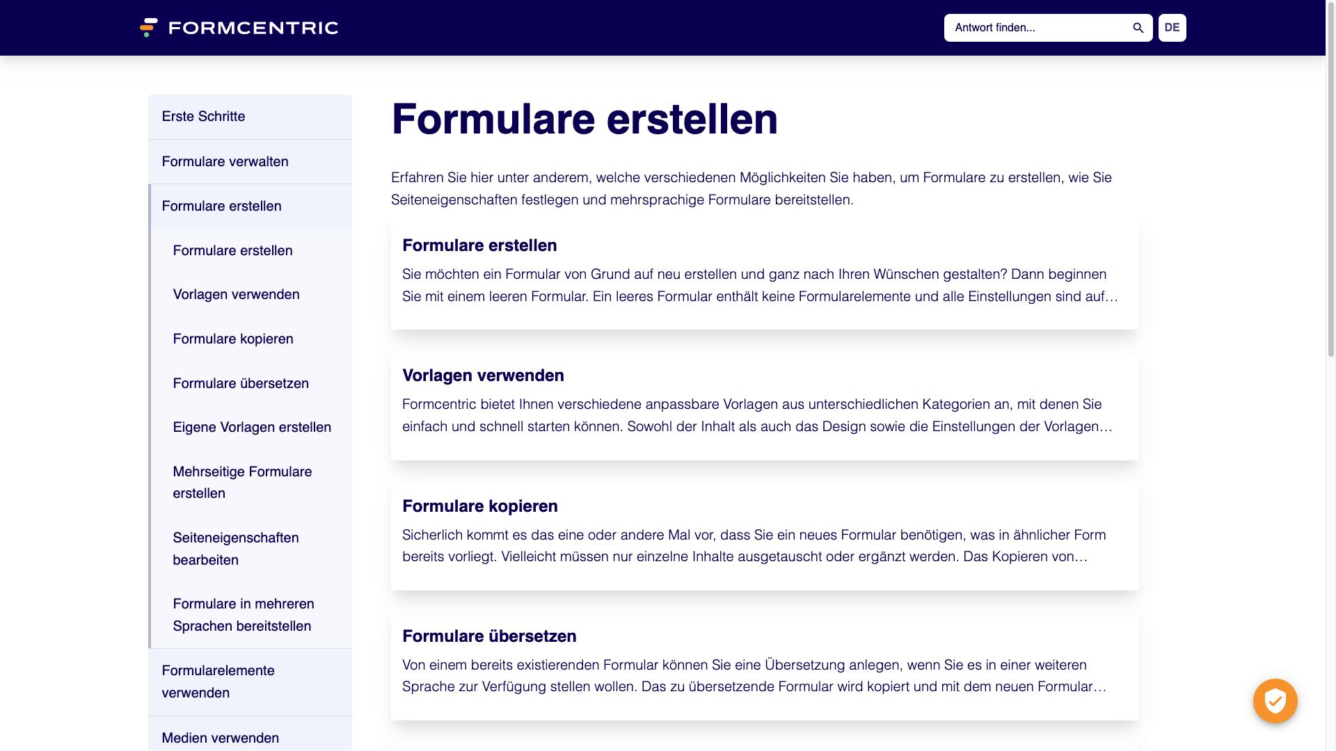 Formulare erstellen l Formcentric