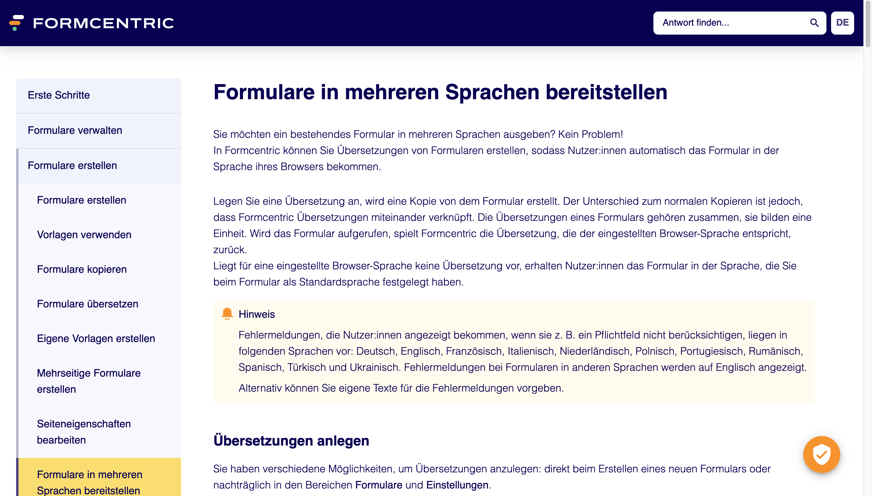 Mehrere Sprachen