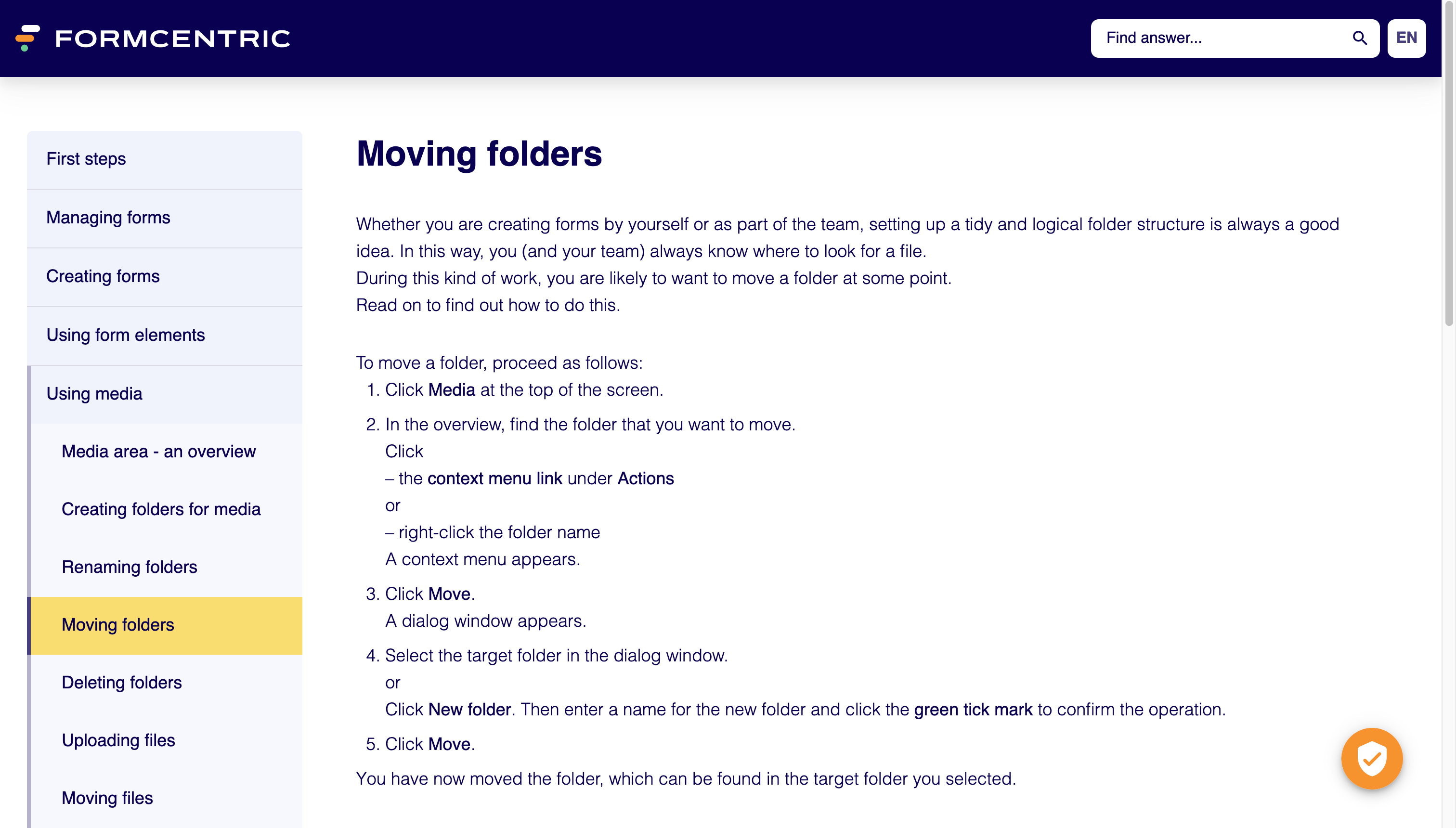 Moving folders