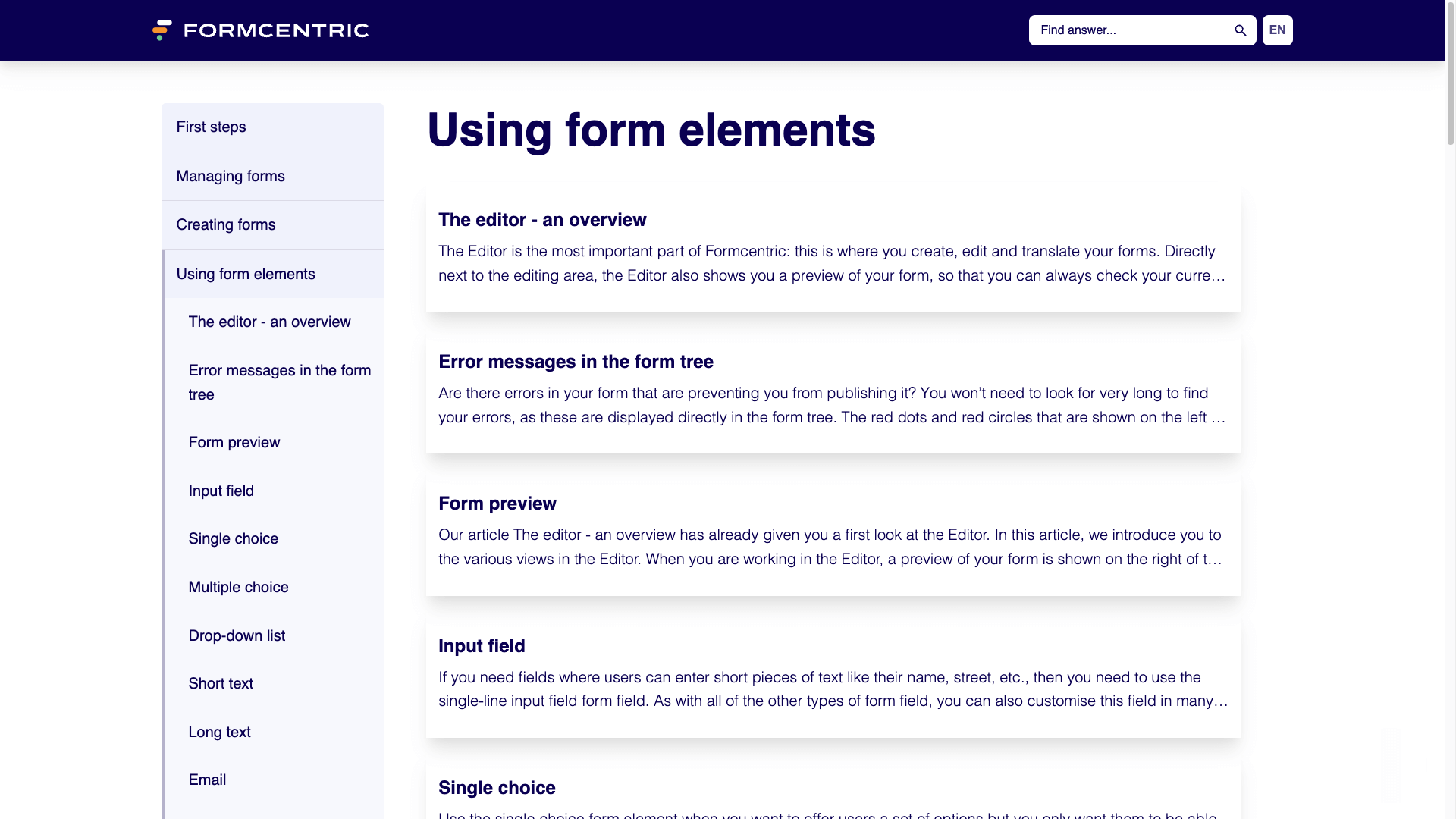 Using form elements l Formcentric